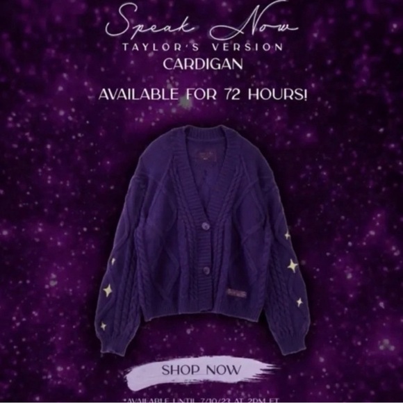 Taylor Swift | Sweaters | New Taylor Swift Speak Now Cardigann | Poshmark